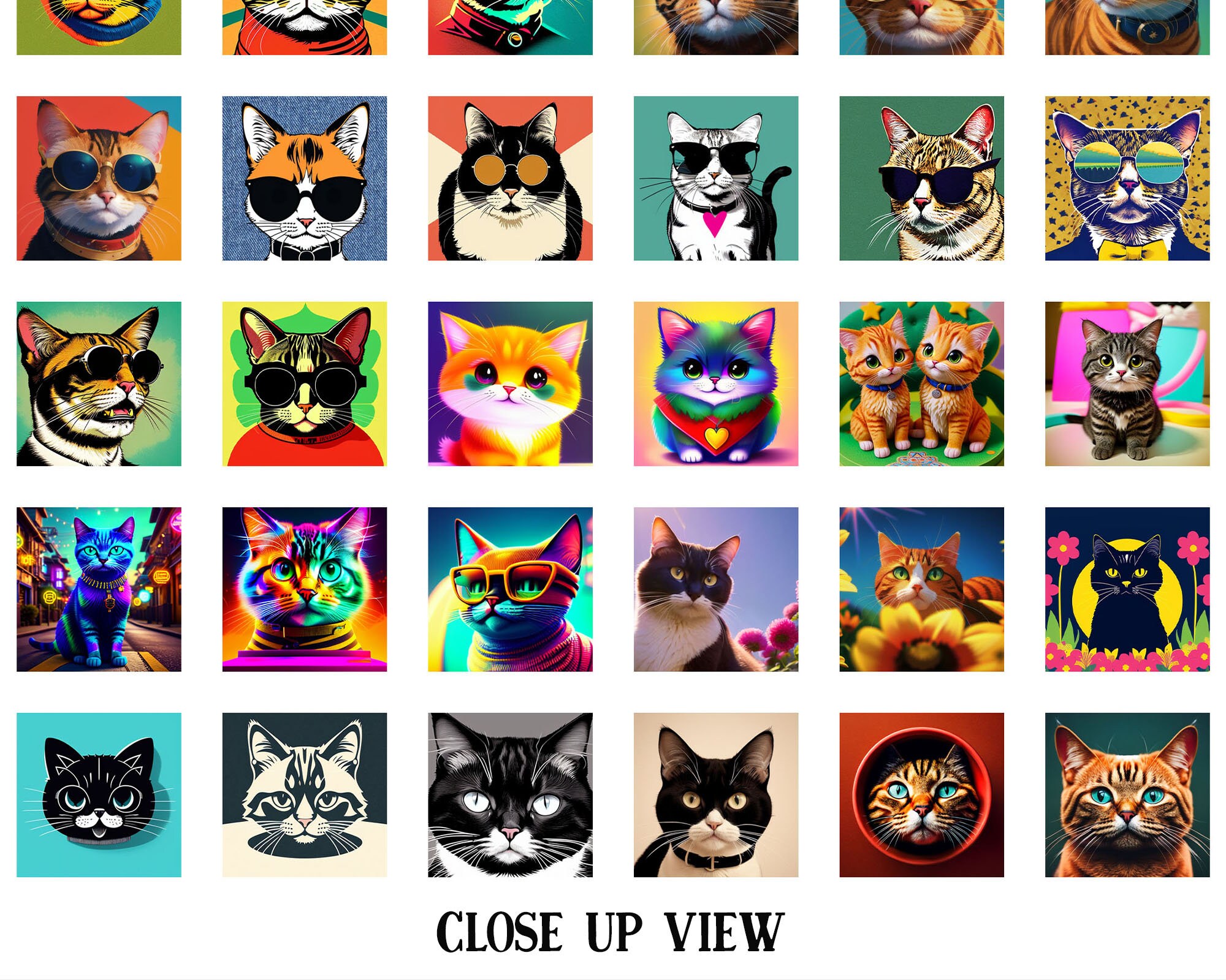 Printable Cat Inchie Sheets for Paper Crafts - Etsy