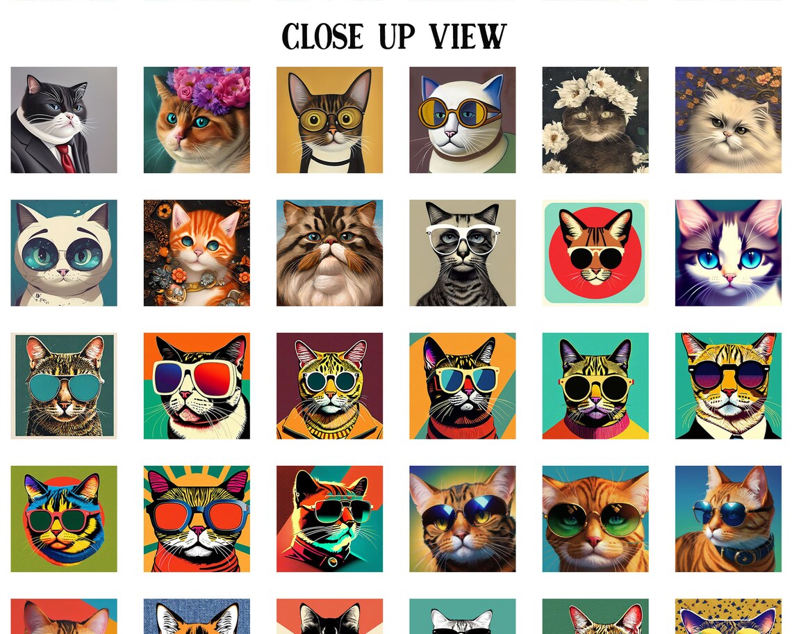 Printable Cat Inchie Sheets for Paper Crafts - Etsy