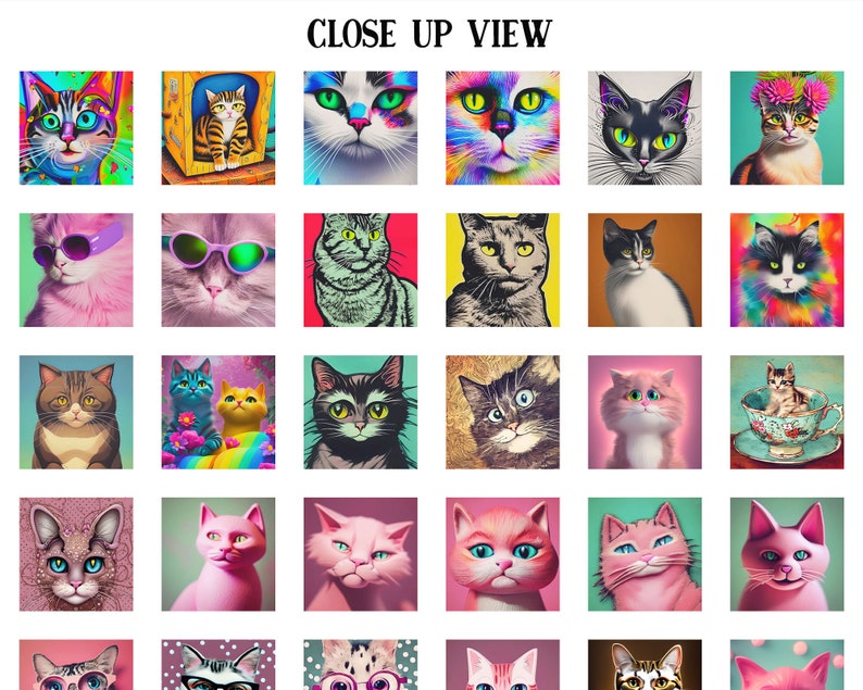 Printable Cat Inchie Sheets for Paper Crafts - Etsy