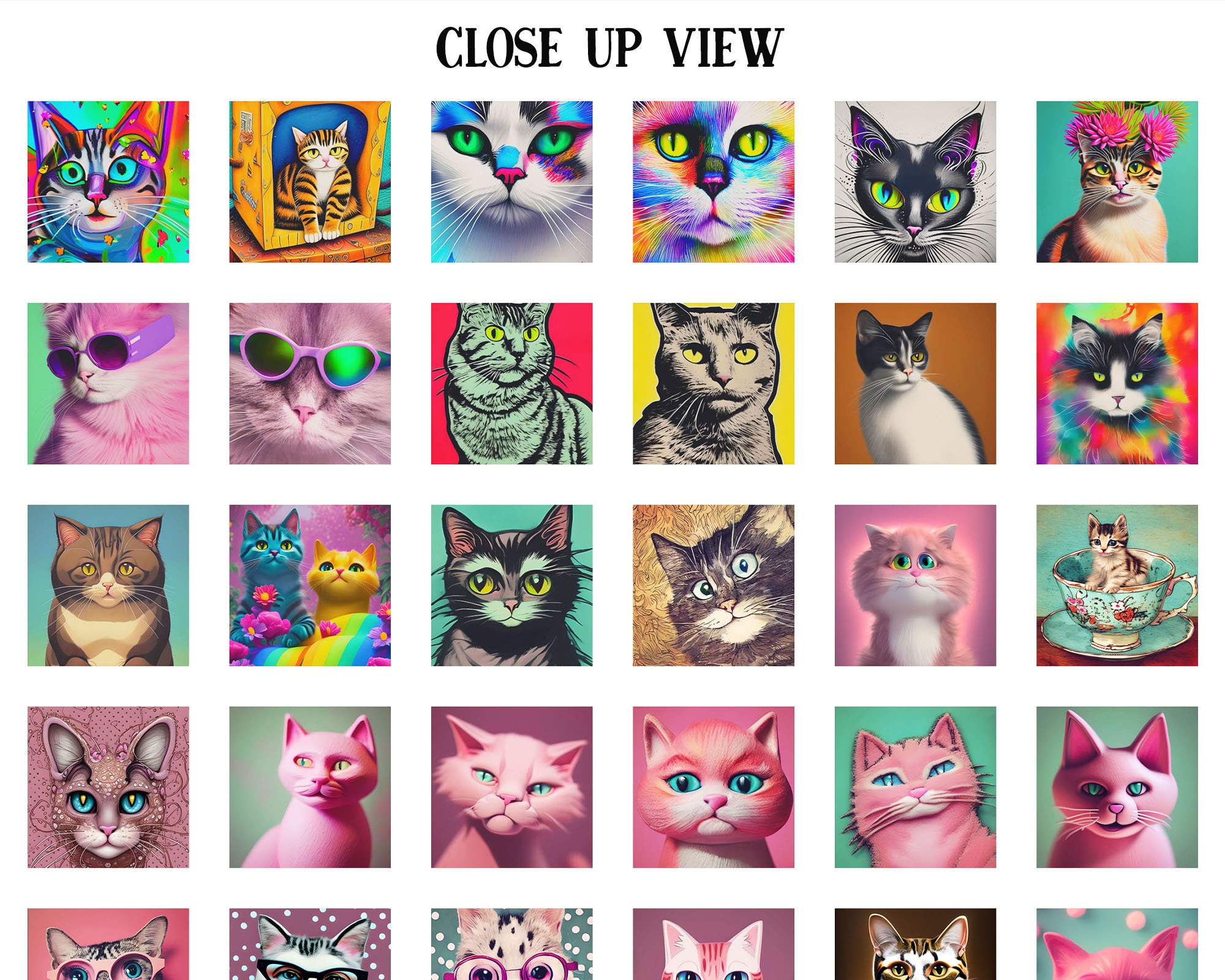 Printable Cat Inchie Sheets for Paper Crafts - Etsy