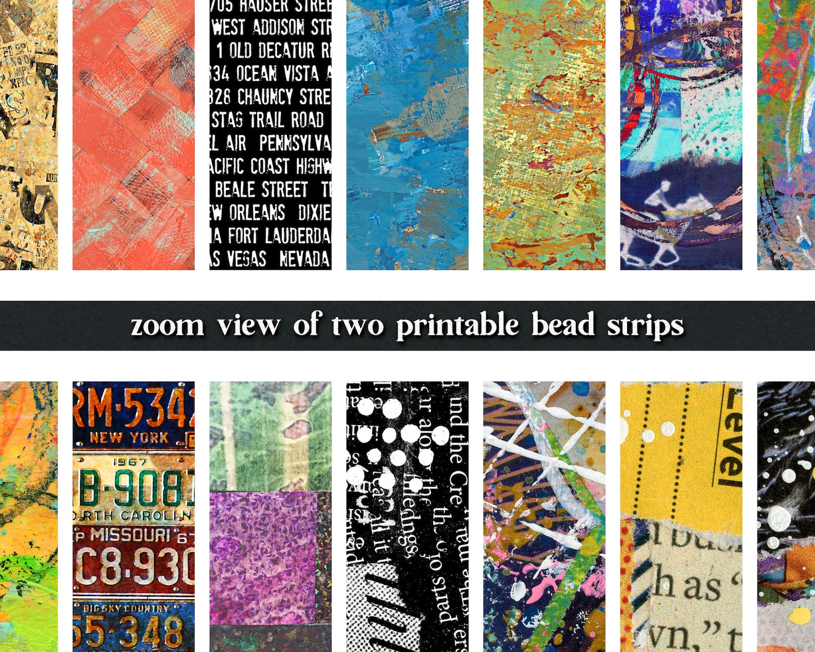 Printable Paper Bead Pattern Strips Set 1 - Etsy