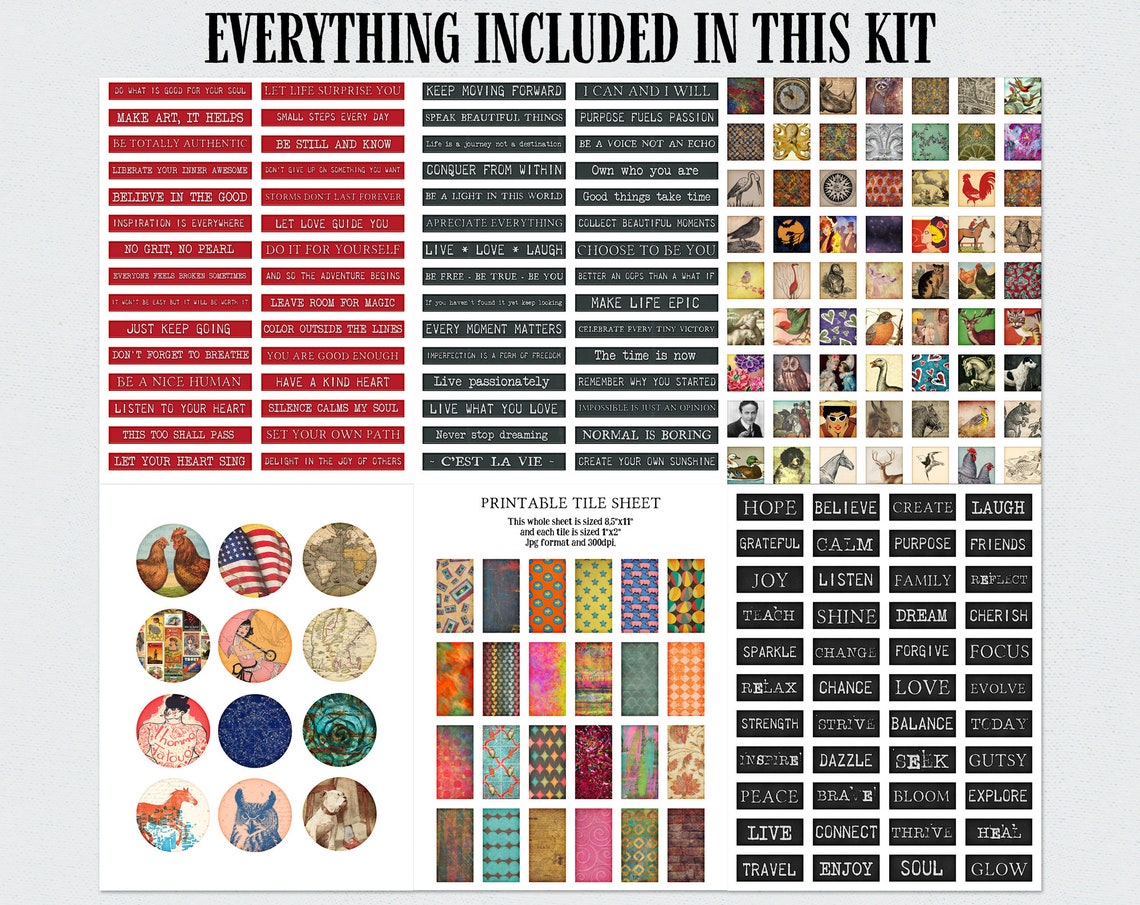Printable Collage Kit With FREE Bonus! - Etsy