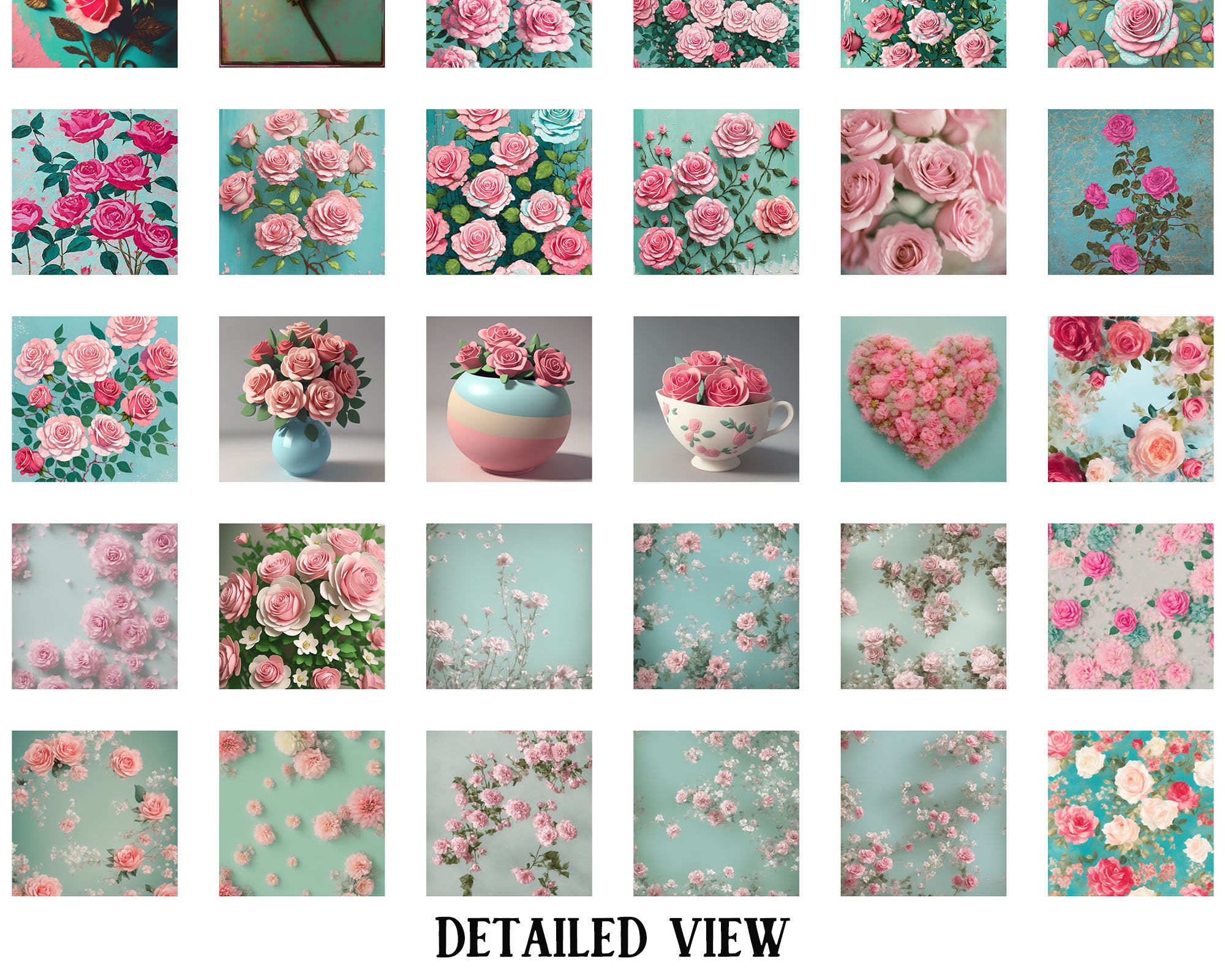 Printable Shabby Chic Inchie Squares for Paper Crafts, Jewelry, Collage ...