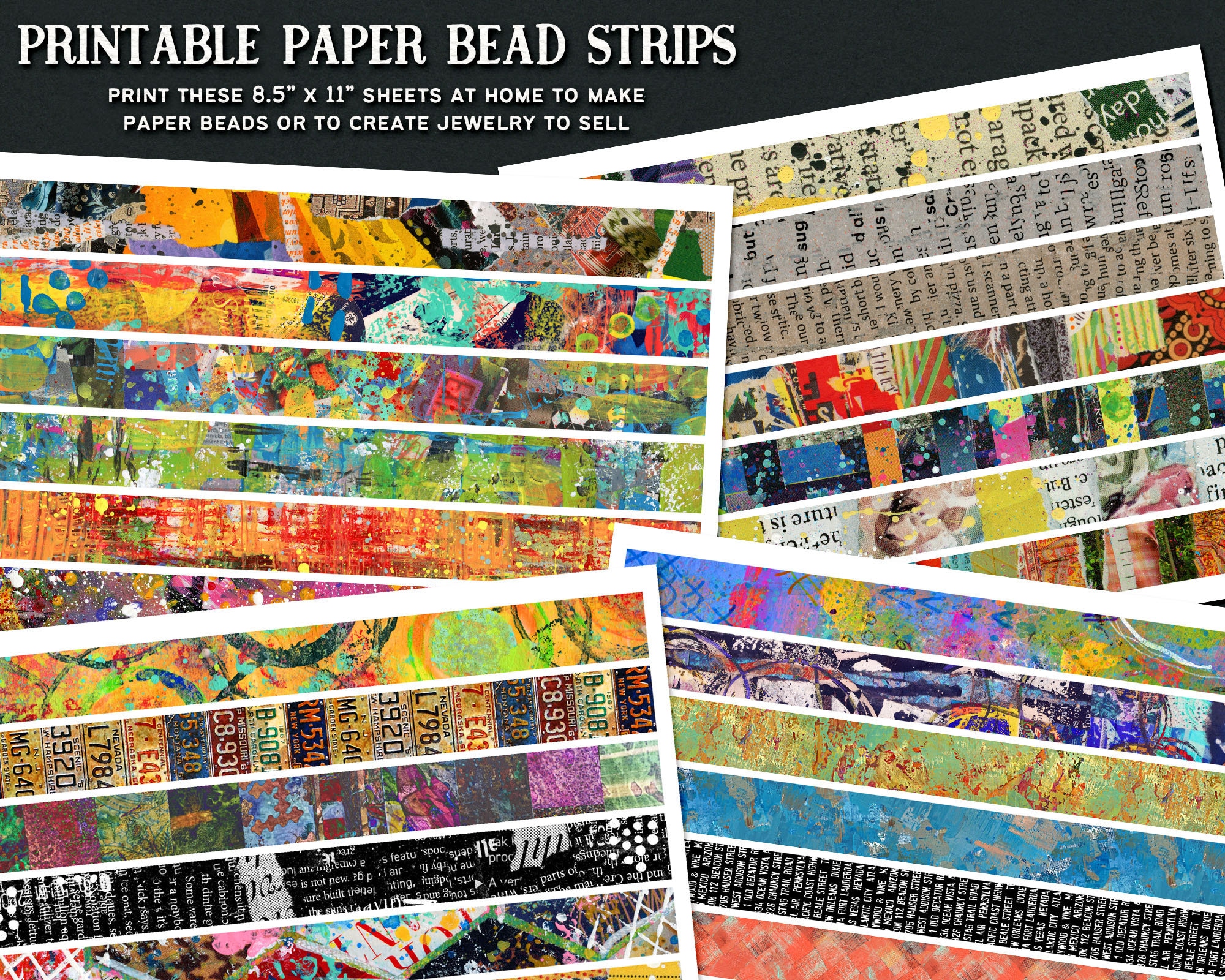 Printable Paper Bead Pattern Strips Set 1 - Etsy