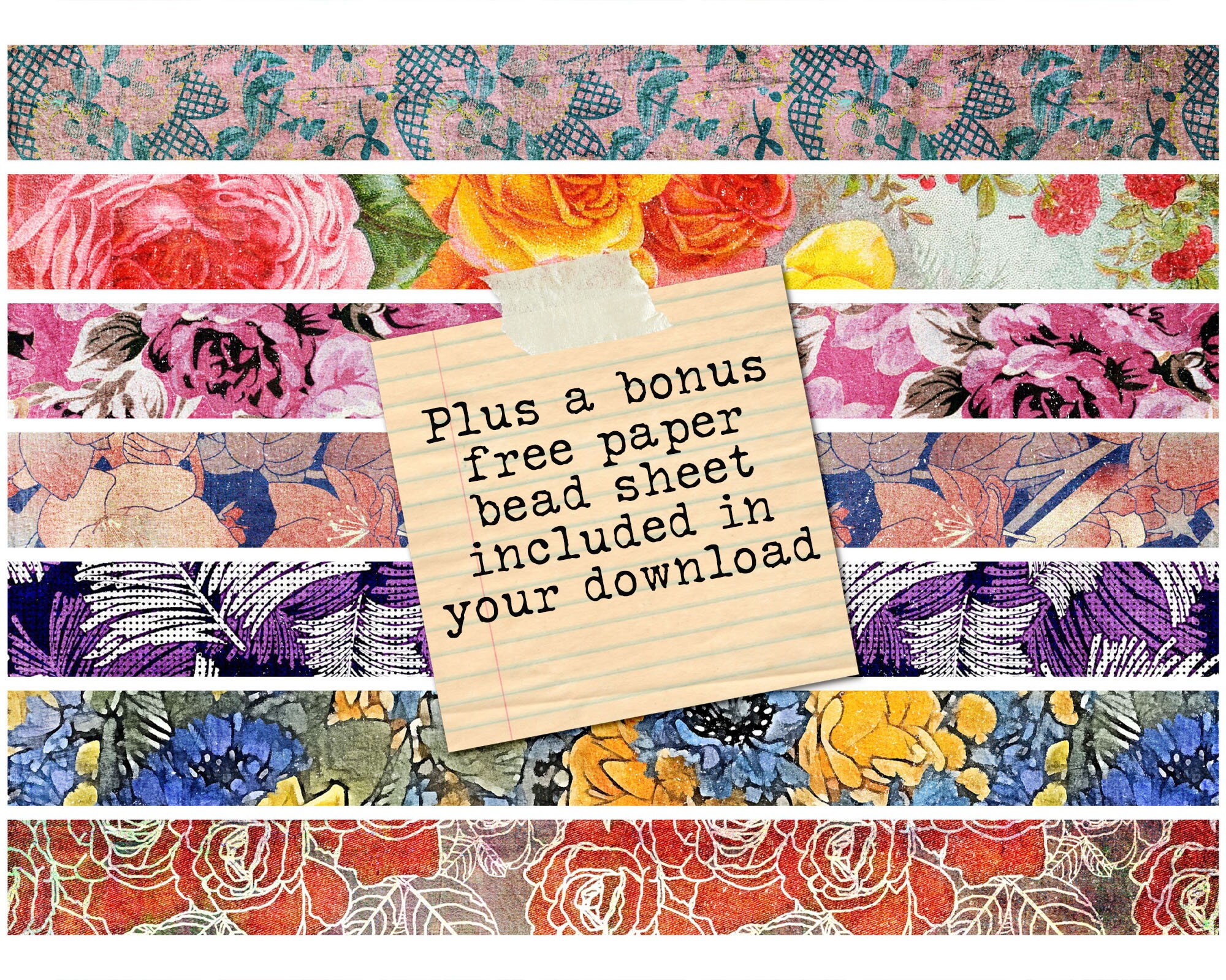 Printable Paper Bead Pattern Strips Set 3 - Etsy