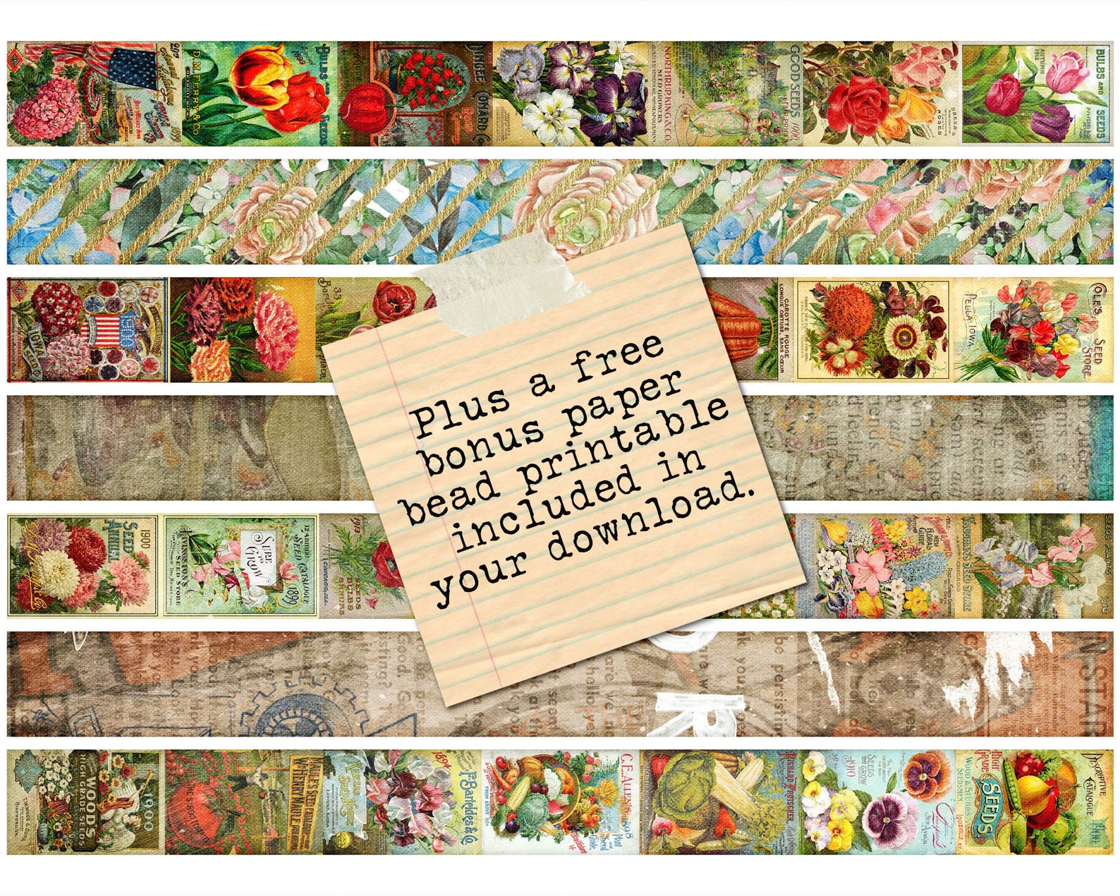 Printable Paper Bead Pattern Strips Set 2 - Etsy