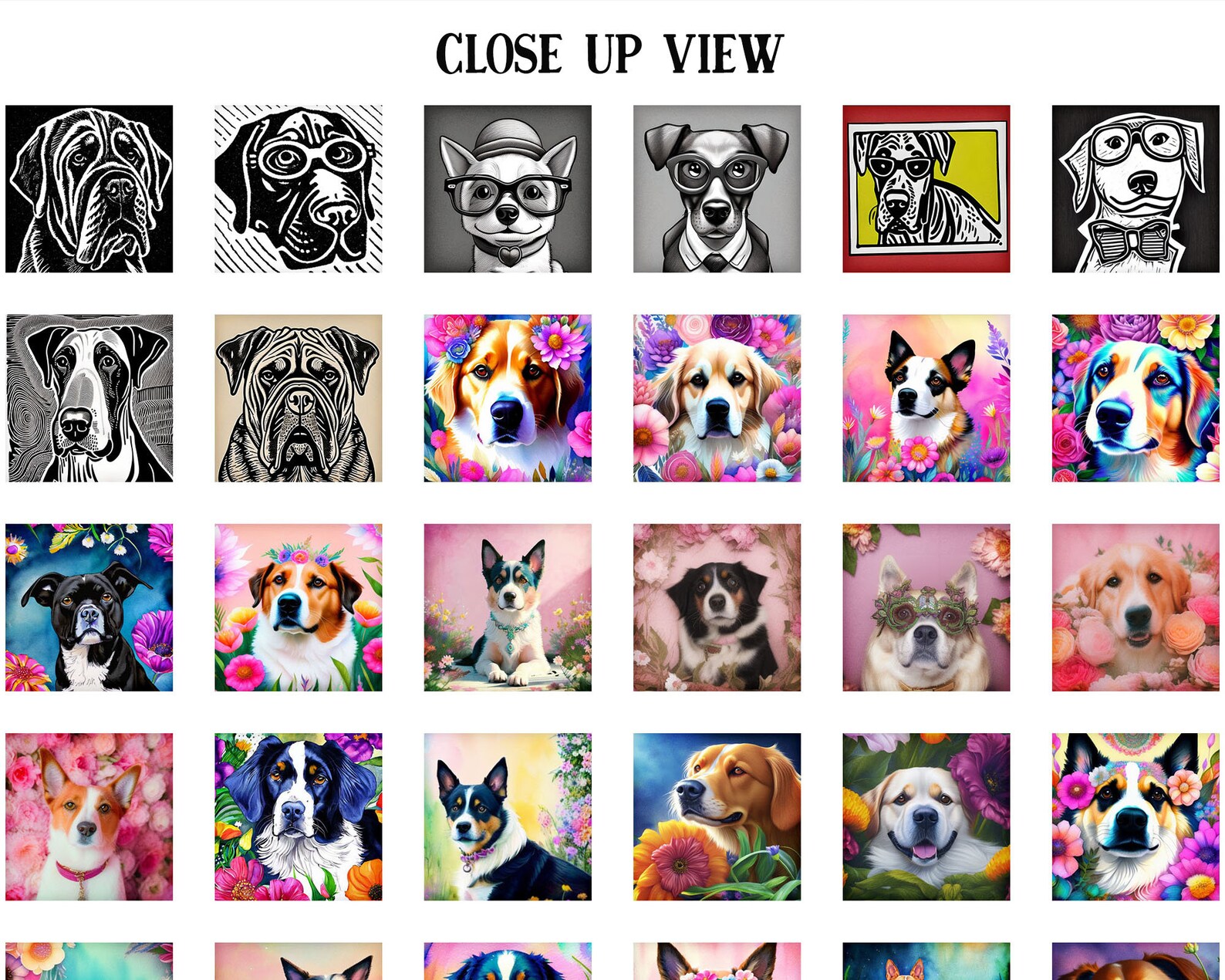 Printable Dog Inchie Sheets for Paper Crafts - Etsy