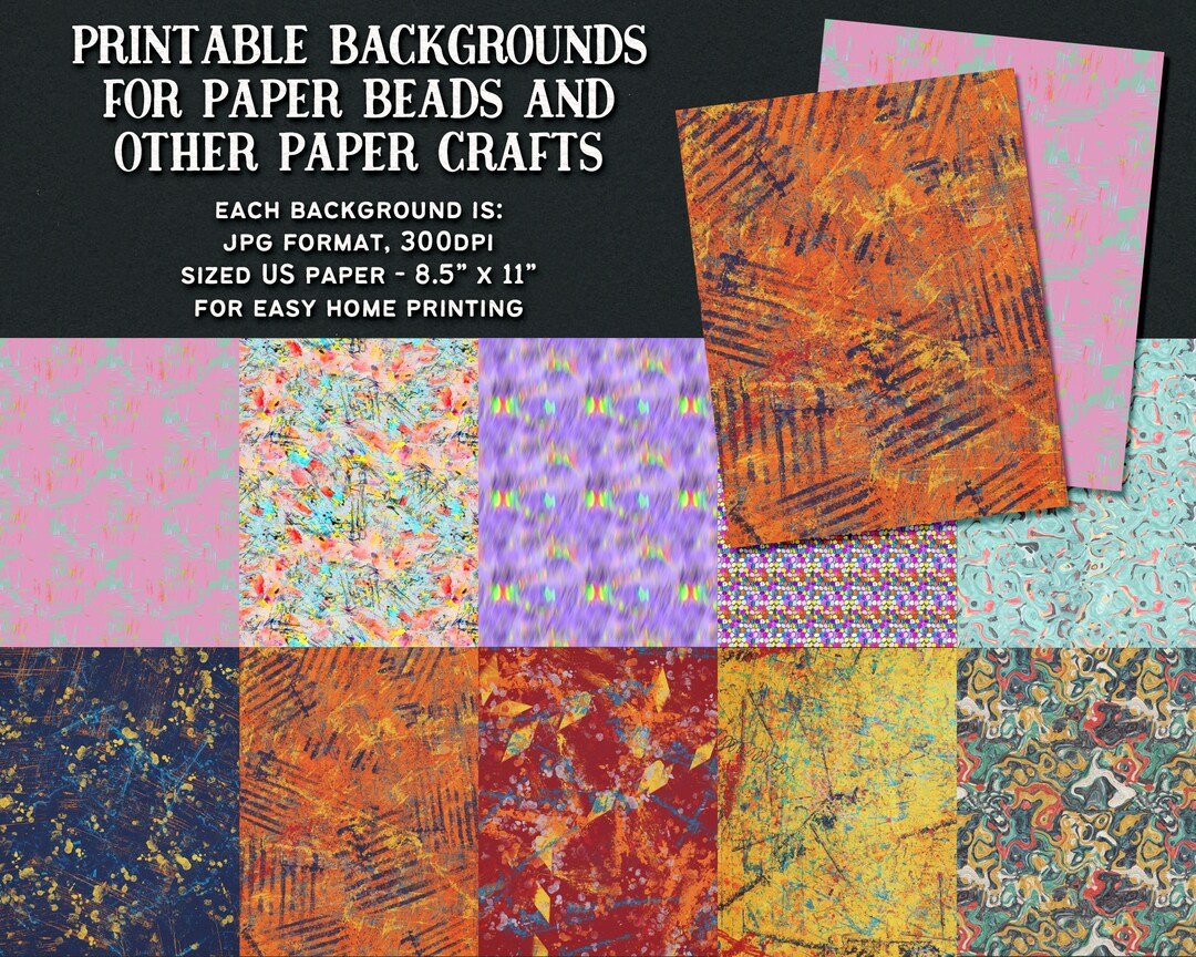 Printable Paper Beads and Craft Backgrounds Set 3 - Etsy