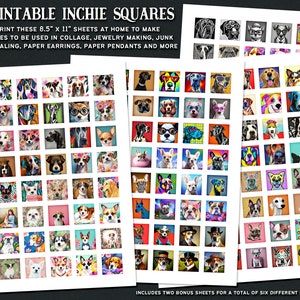 Printable Dog Inchie Sheets for Paper Crafts - Etsy