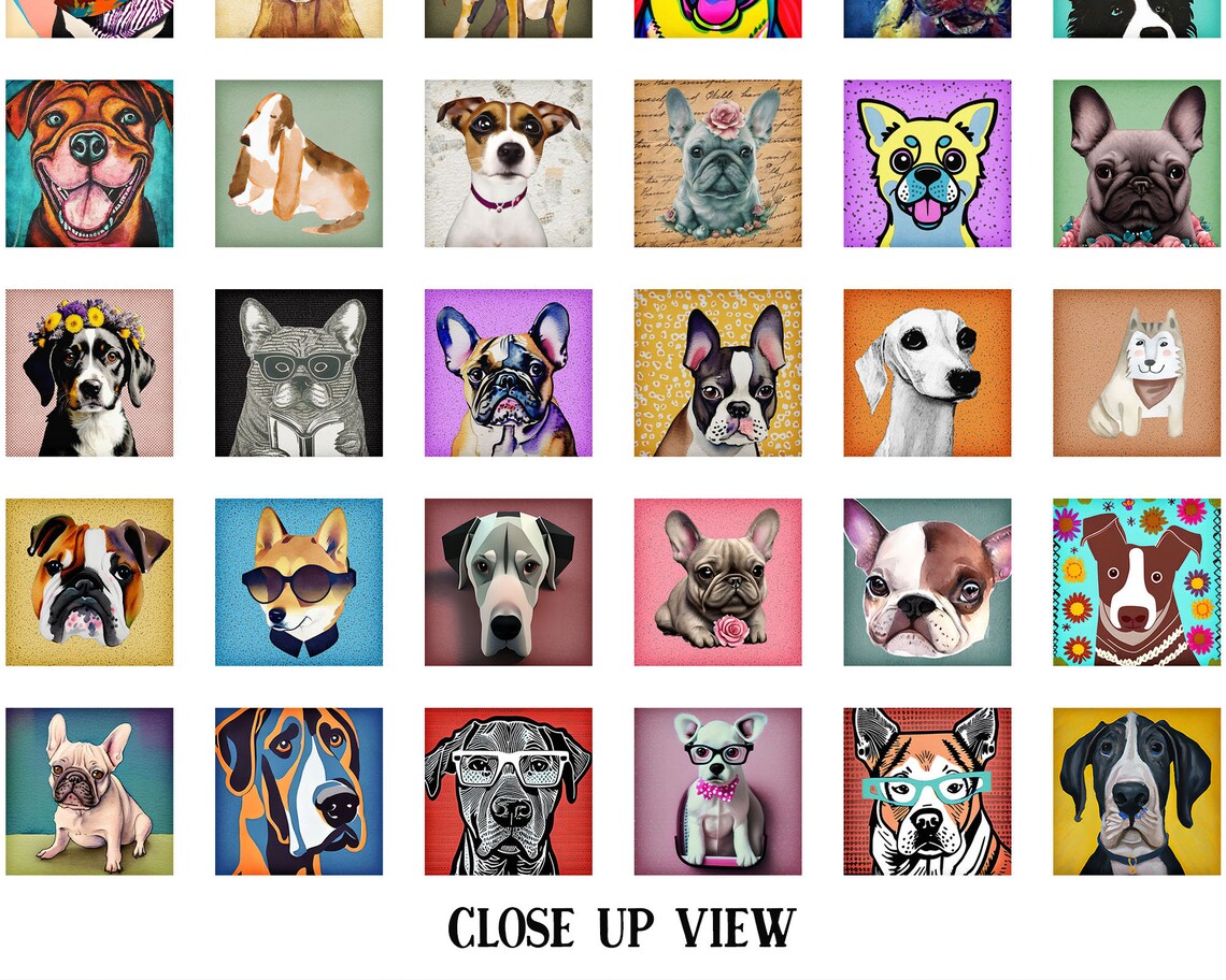 Printable Dog Inchie Sheets for Paper Crafts - Etsy