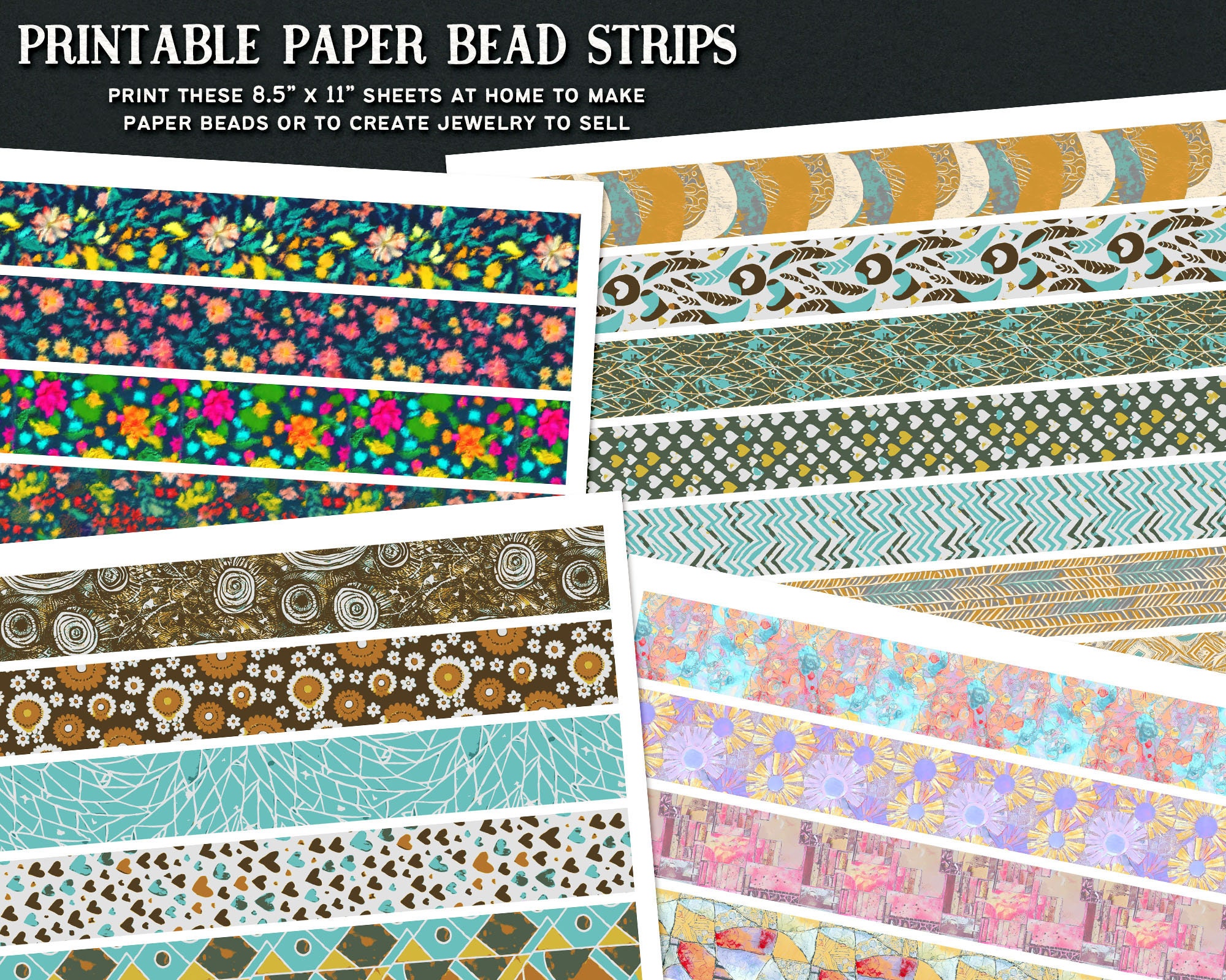 Printable Paper Bead Strips 10 - Etsy