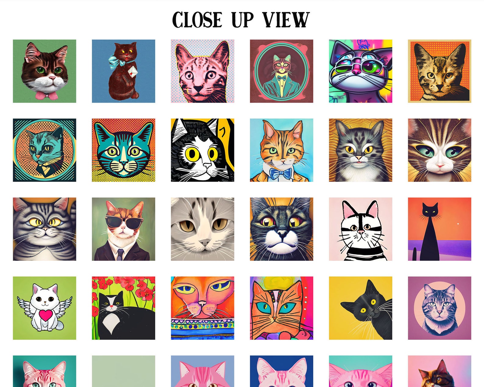 Printable Cat Inchie Sheets for Paper Crafts - Etsy