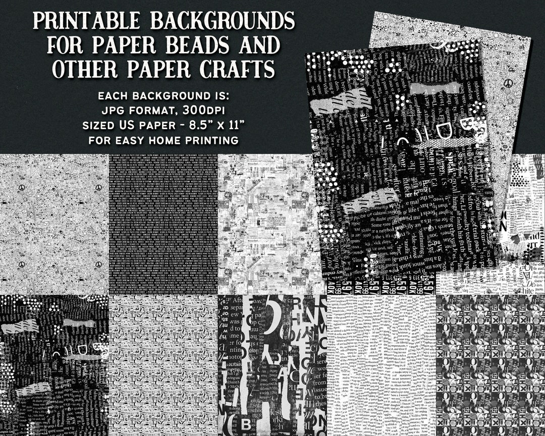 Printable Paper Beads and Craft Backgrounds Set 2 - Etsy