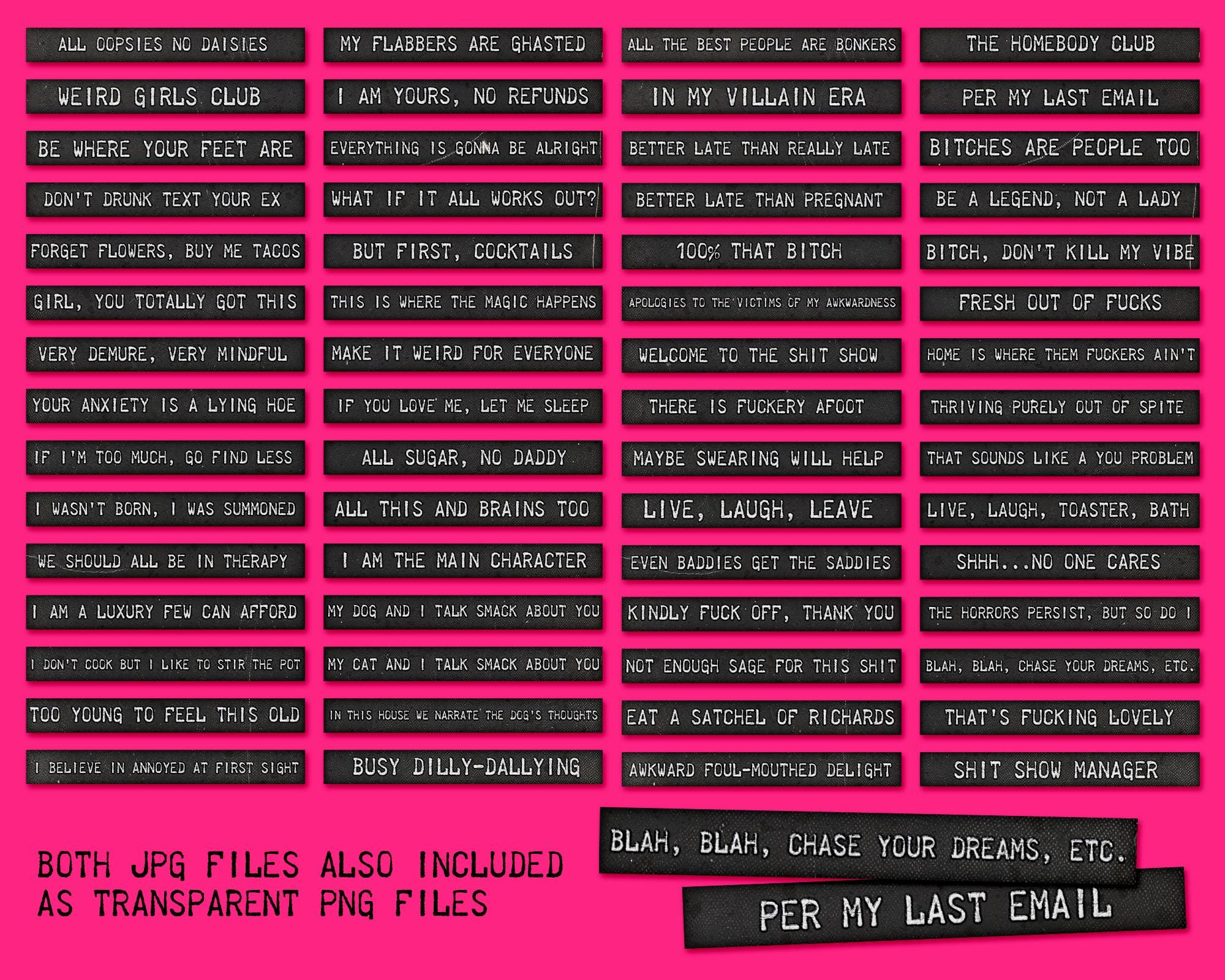 Printable Trendy and Snarky Labels | Journal Clipart | Planner Labels ...