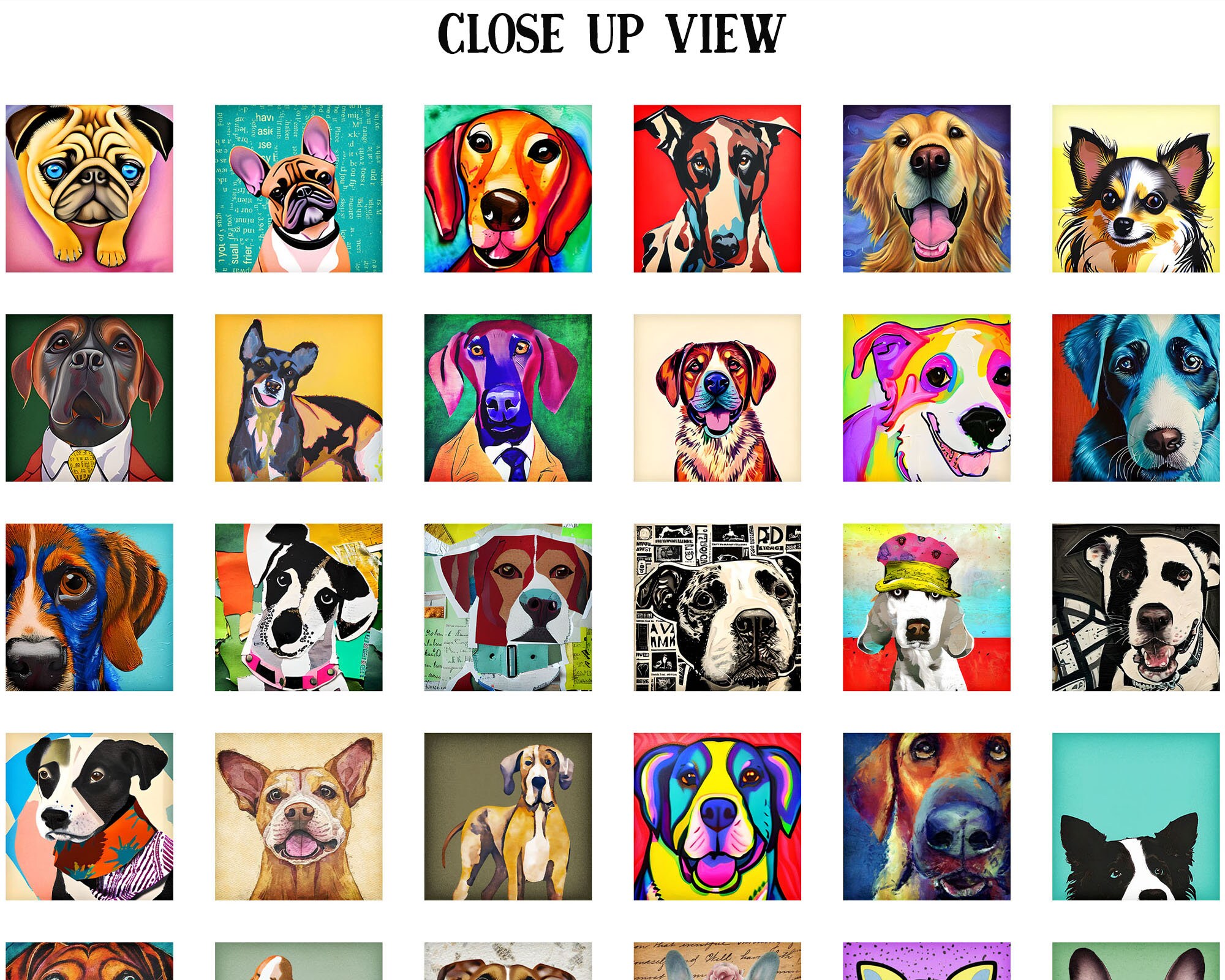 Printable Dog Inchie Sheets for Paper Crafts - Etsy