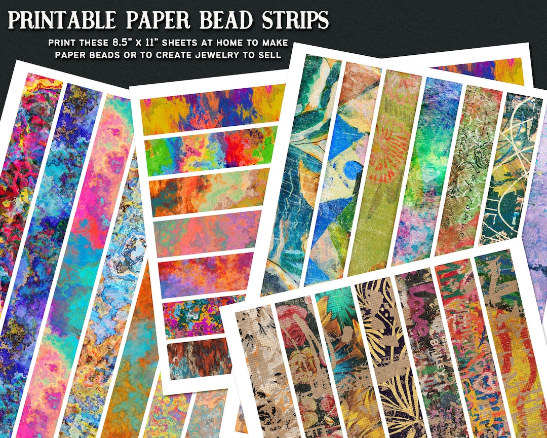 Printable Paper Bead Pattern Strips Set 4 - Etsy