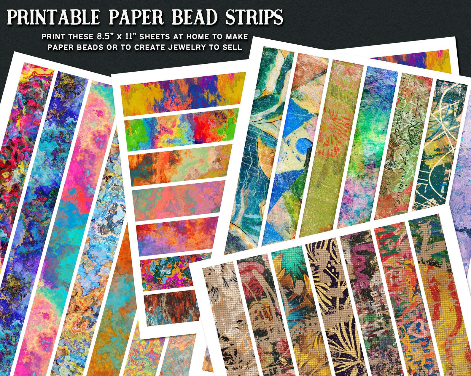 Printable Paper Bead Pattern Strips Set 4 - Etsy