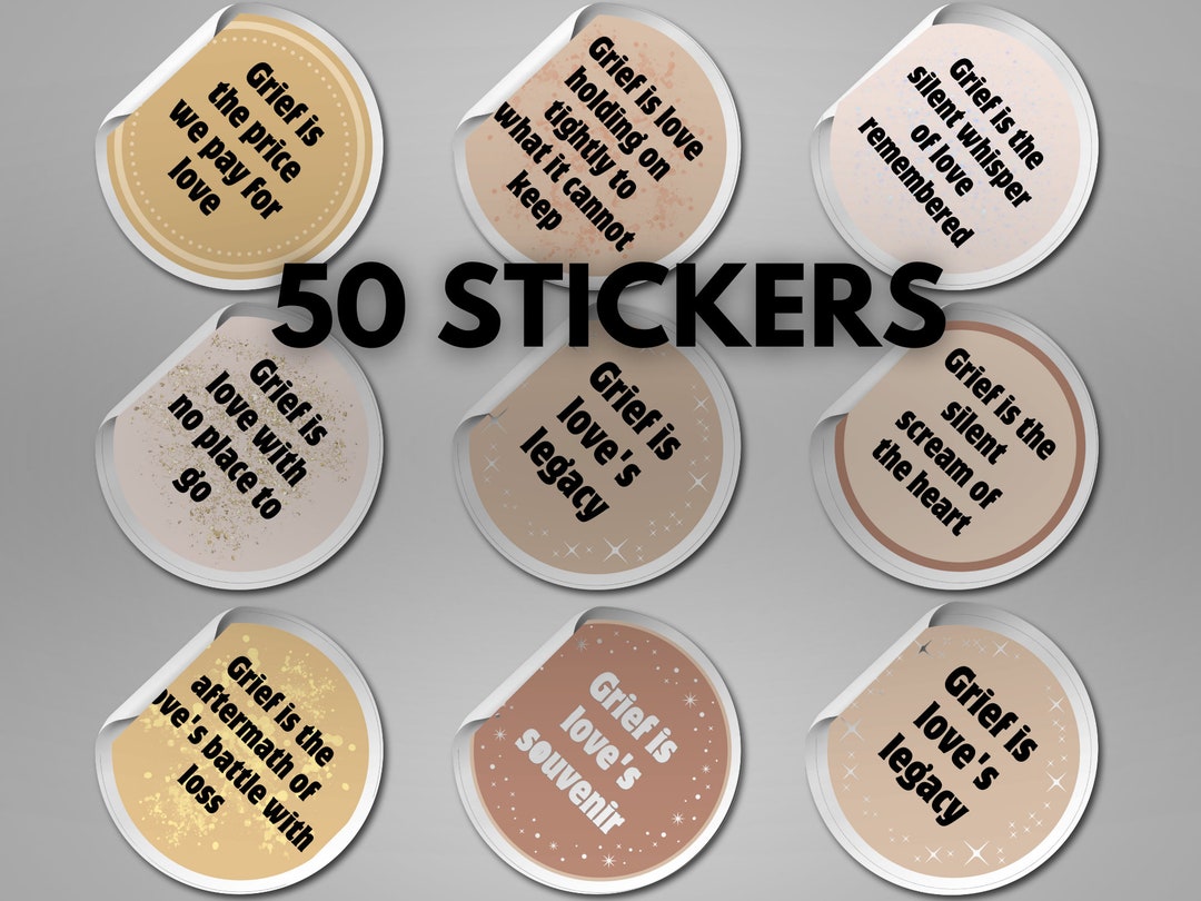 Grief Stickers - Etsy