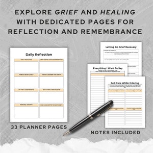 Grief Journal for Healing, Coping Diary, Loss Workbook, Memory Journal ...