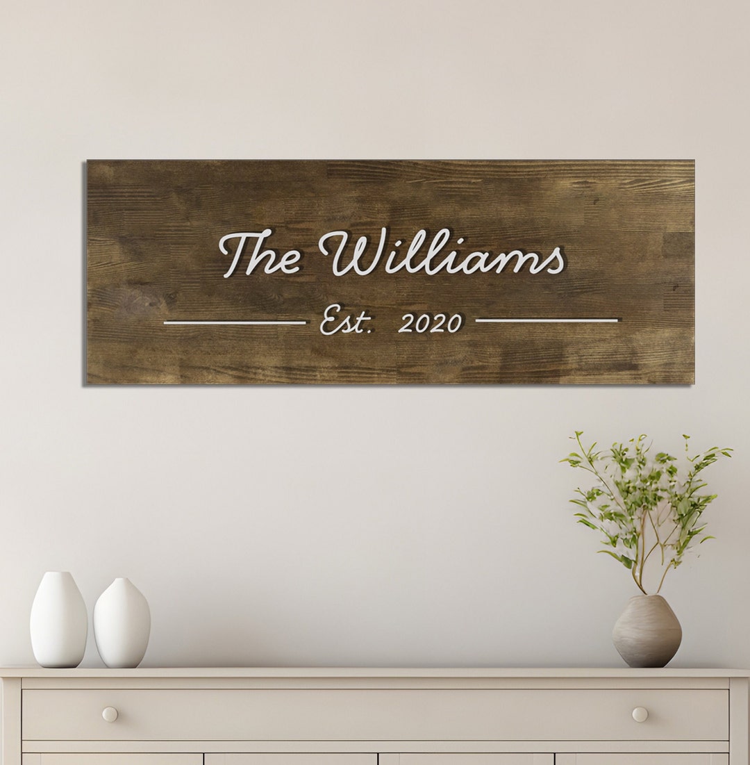 Personalized Family Name Wood Sign: Custom Home Wall Decor - Etsy