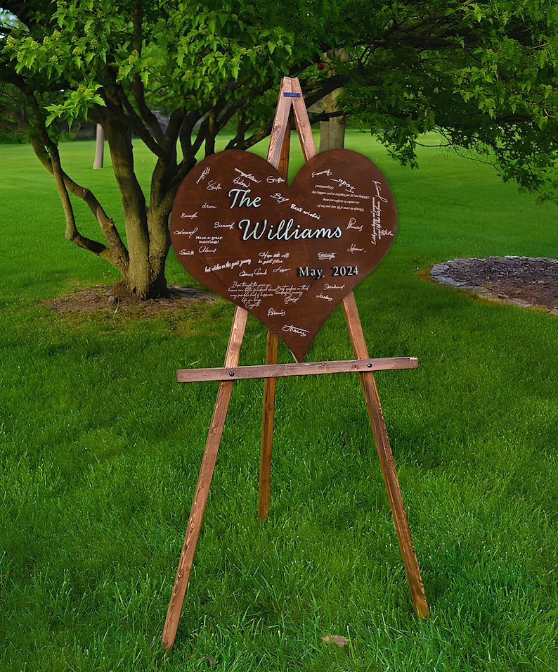 Custom Heart Wood Welcome Sign Wedding Guest Book Alternatives Welcome ...