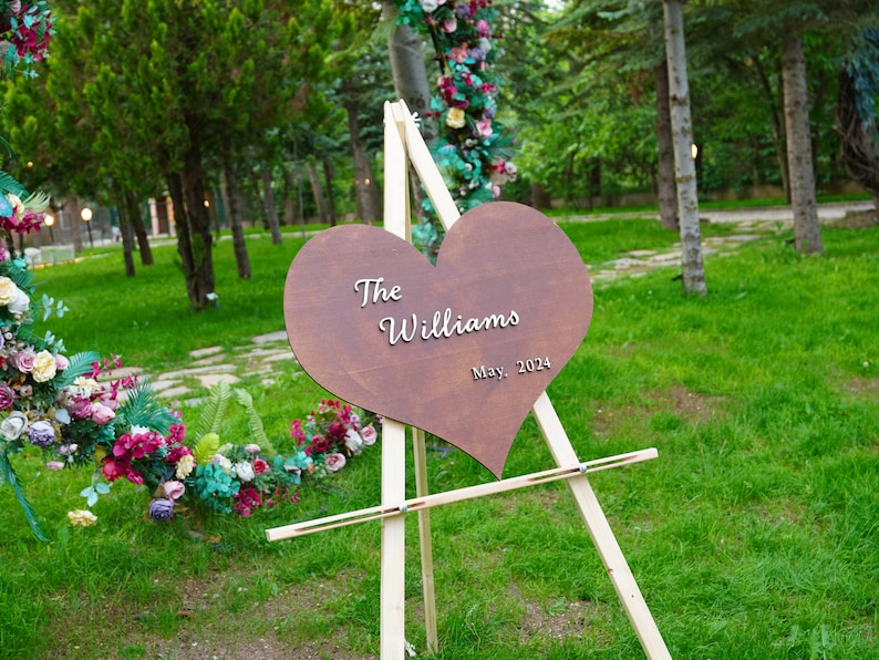 Custom Heart Wood Welcome Sign Wedding Guest Book Alternatives Welcome ...