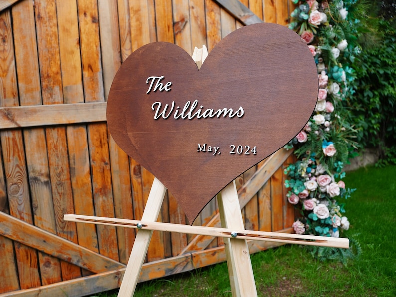 Custom Heart Wood Welcome Sign Wedding Guest Book Alternatives Welcome ...