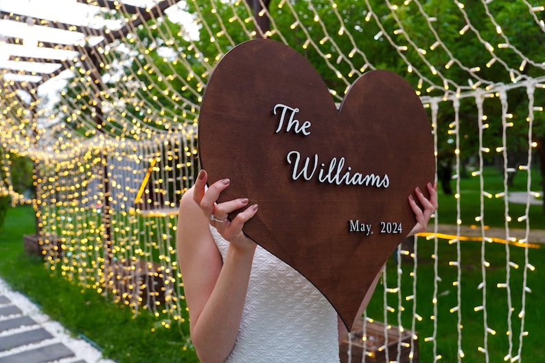 Custom Heart Wood Welcome Sign Wedding Guest Book Alternatives Welcome ...
