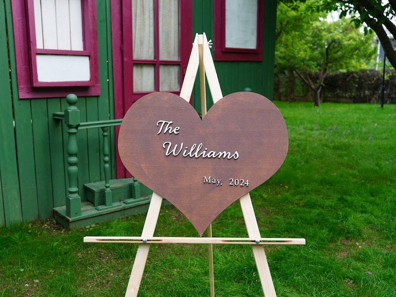 Custom Heart Wood Welcome Sign Wedding Guest Book Alternatives Welcome ...