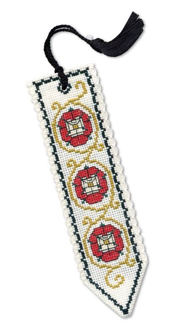 Tudor Rose Bookmark Cross Stitch Kit textile Heritage - Etsy