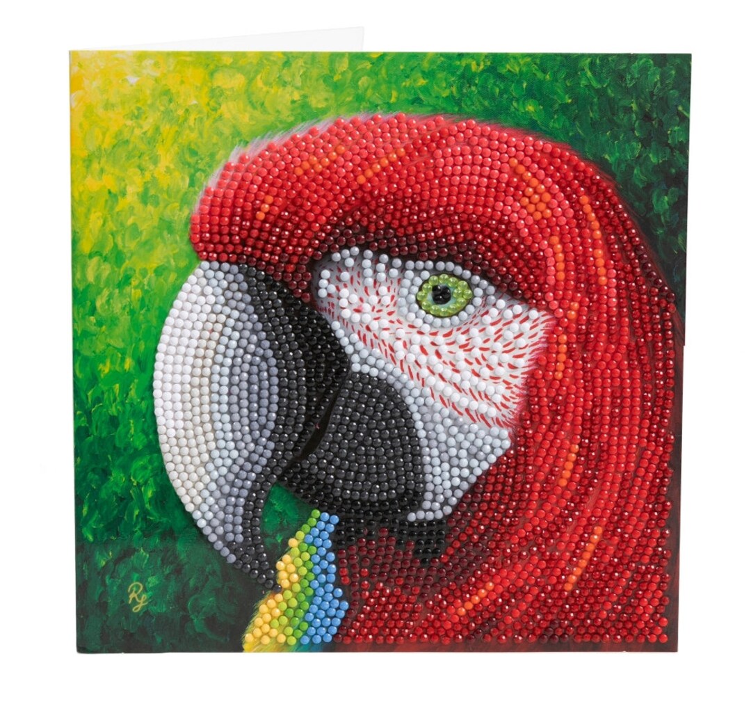 Parrot 18x18cm Crystal Art Card - Etsy