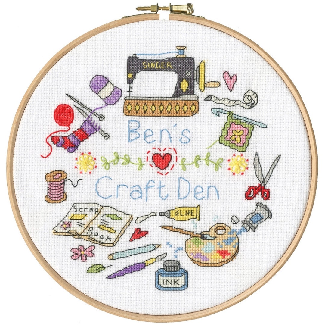 My Craft Den helen Smith Cross Stitch Kit With Hoop by Bothy Threads - Etsy