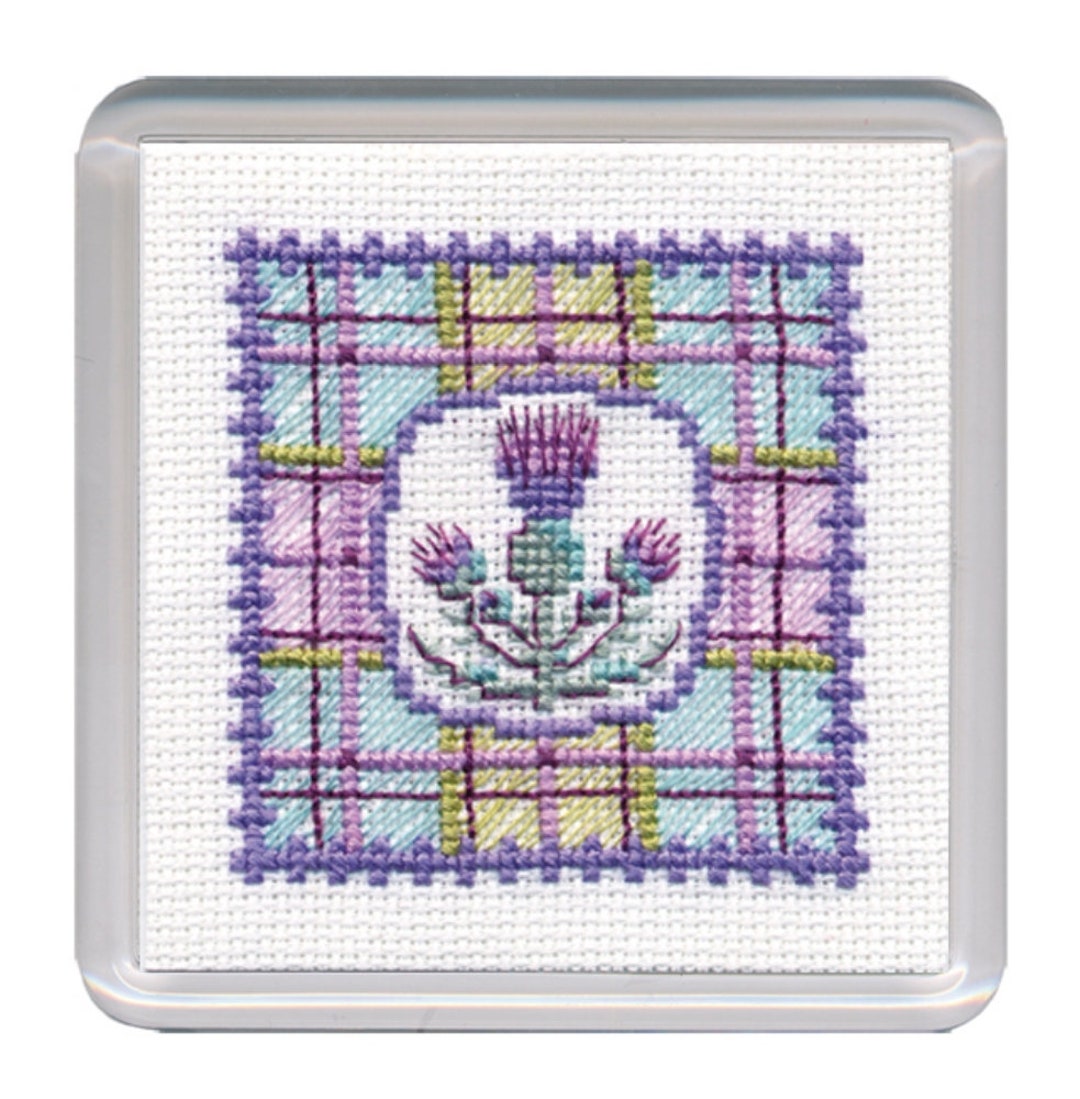 Tartan Thistles Coaster Cross Stitch Kit (textile Heritage) - Etsy