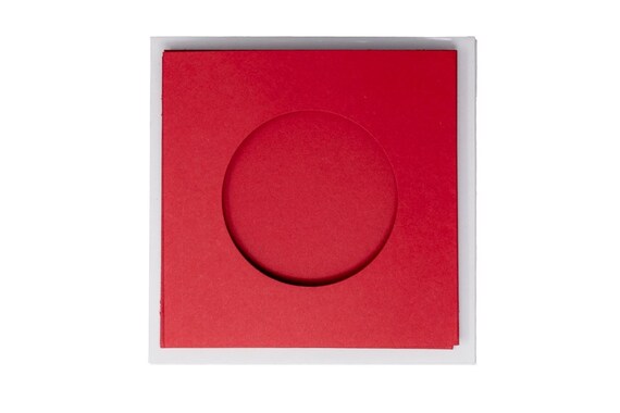 Round Aperture Square Cards Christmas Red pack of 5 - Etsy UK
