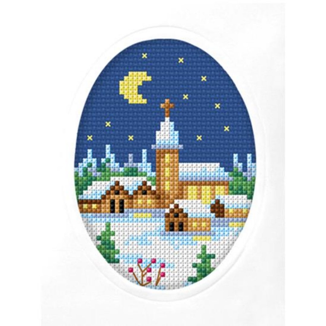 Church - Cross Stitch Christmas Card Kit by Orchidea - Etsy