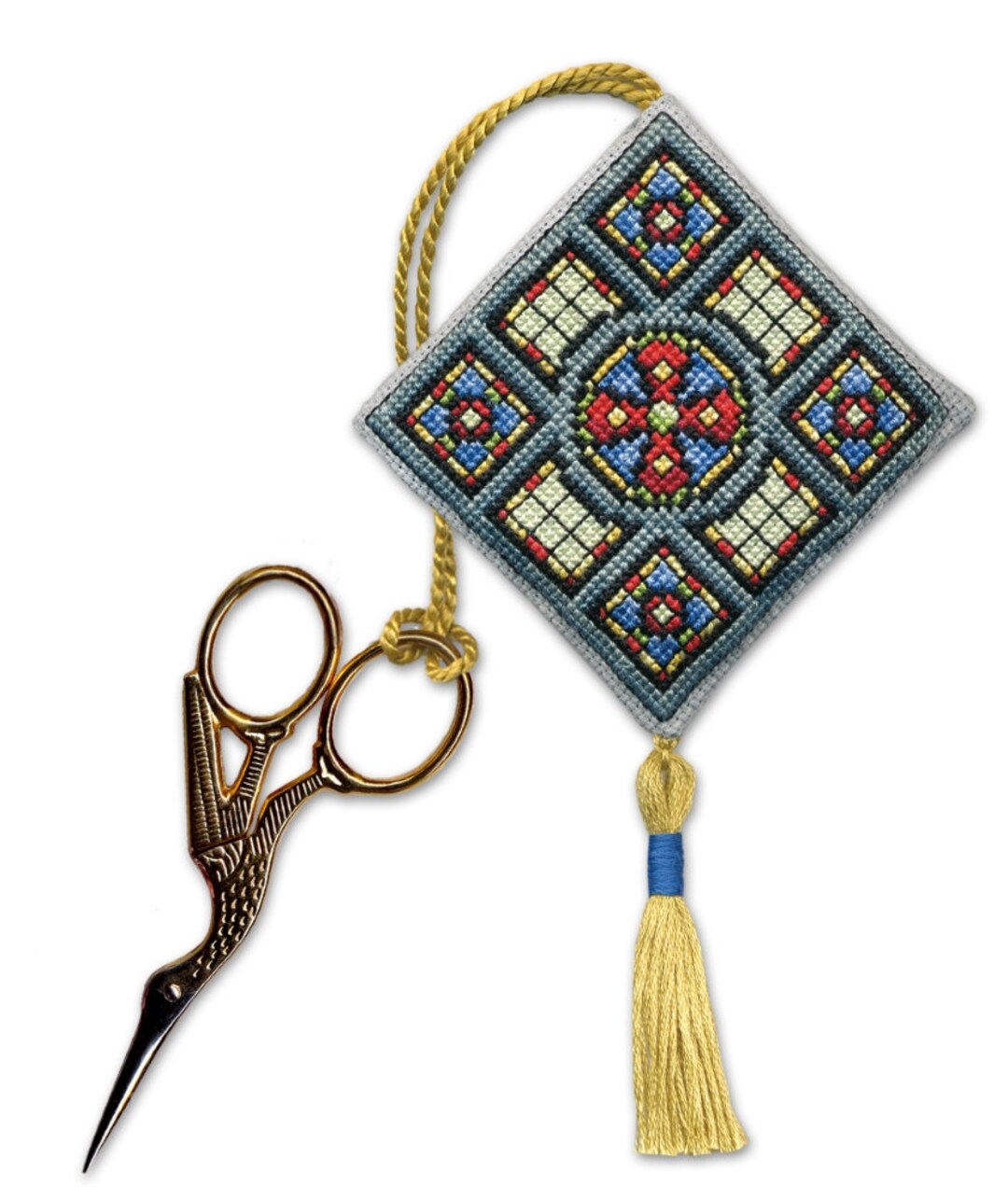 Stained Glass Window Scissor Keep Cross Stitch Kit (textile Heritage ...
