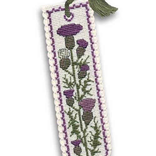 Ancient Thistle Bookmark Counted Cross Stitch Kit From Textile - Etsy