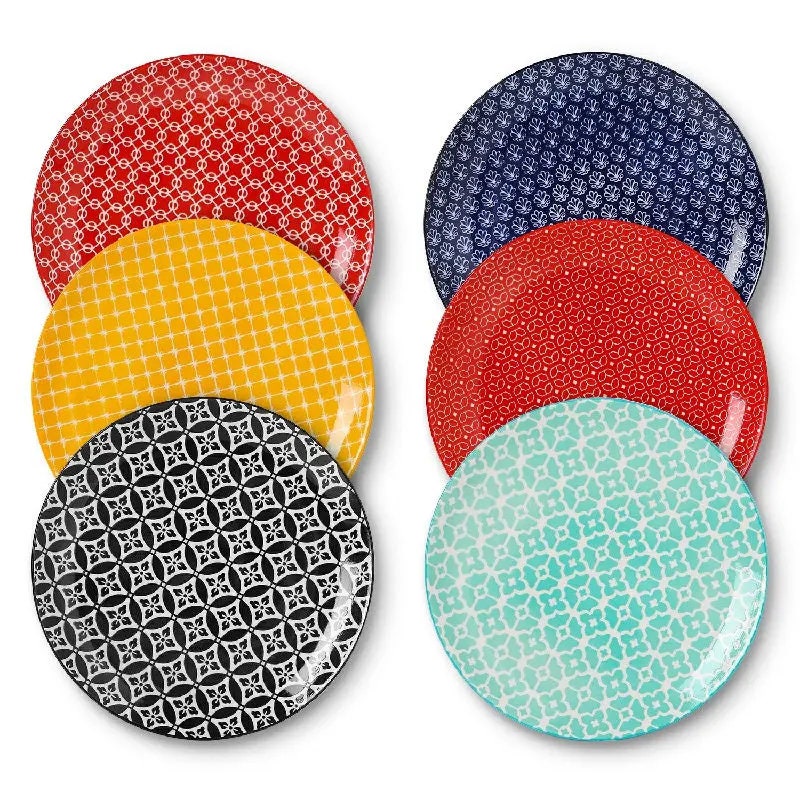 Colorful Dinner Plates Set of 6 - Etsy