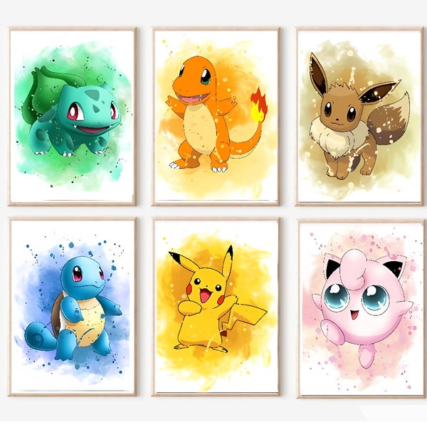 Pokemon wall art - Etsy