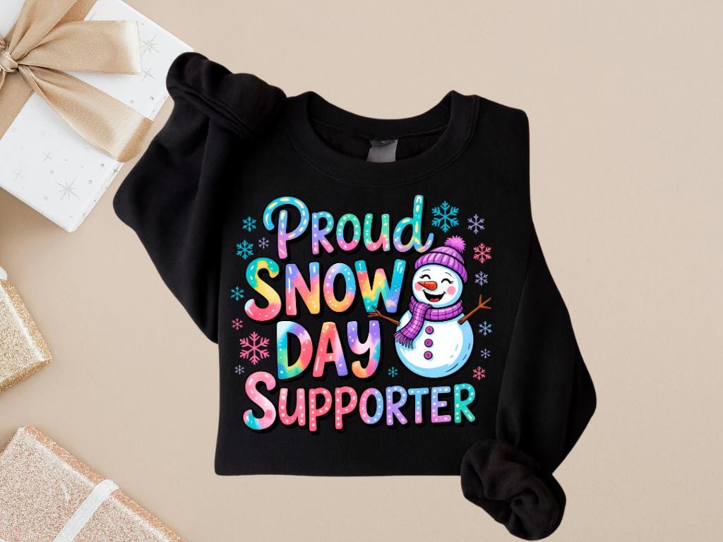 Proud Snow Day Supporter Pastel Watercolor Snowman Design - Etsy