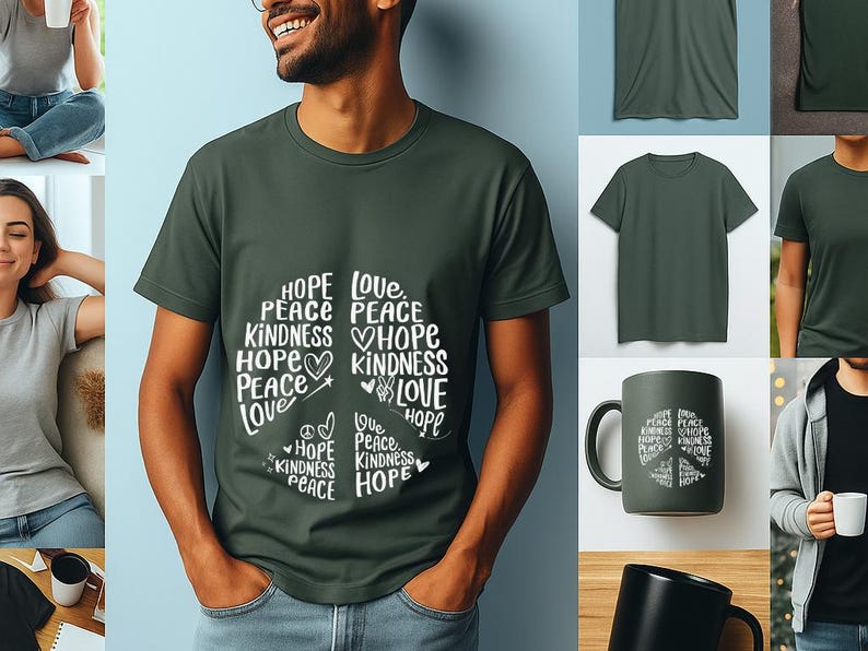 Peace Symbol Art: Kindness, Love, Hope - PNG JPG PDF (digital Download ...