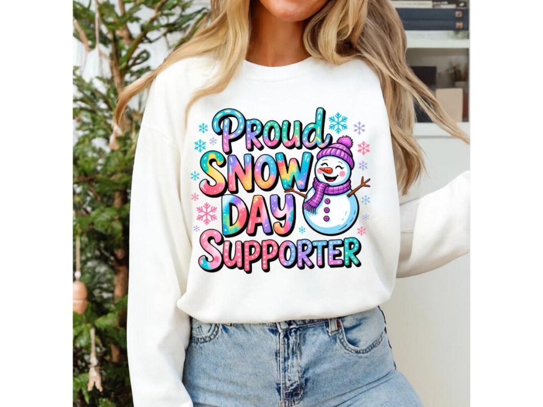 Proud Snow Day Supporter Pastel Watercolor Snowman Design - Etsy