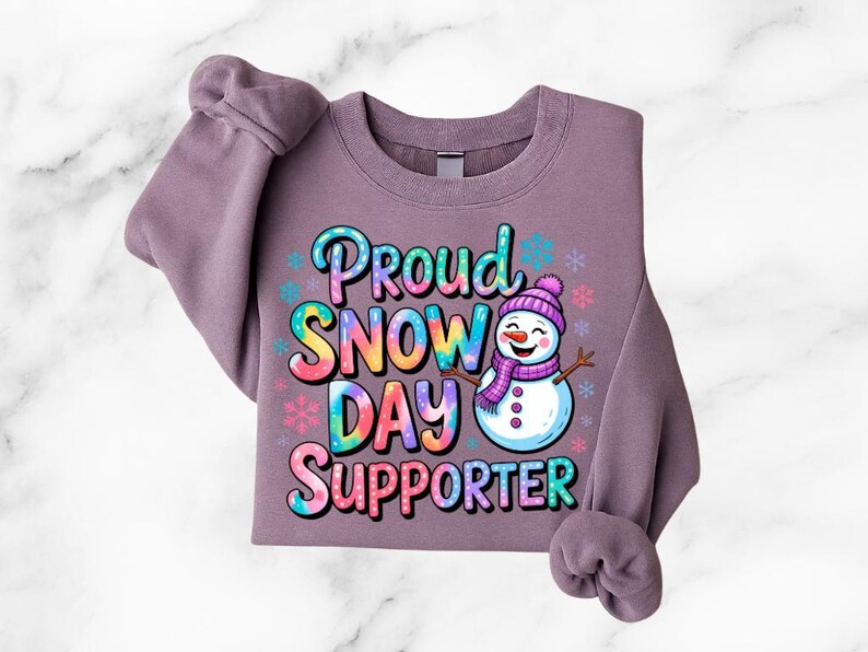 Proud Snow Day Supporter Pastel Watercolor Snowman Design - Etsy