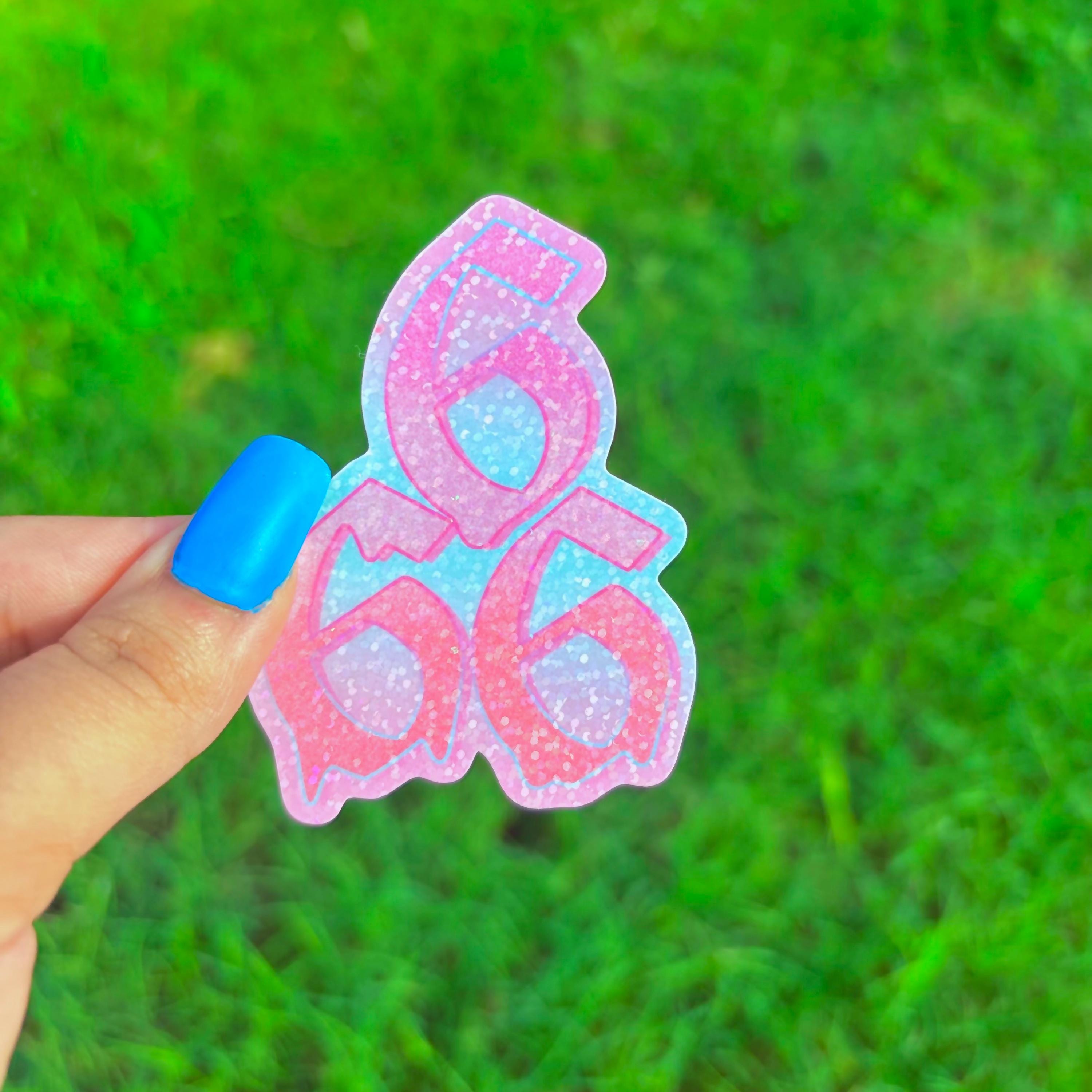 Pastel Glitter 666 Sticker | Edgy Y2K Vinyl Decal - Etsy
