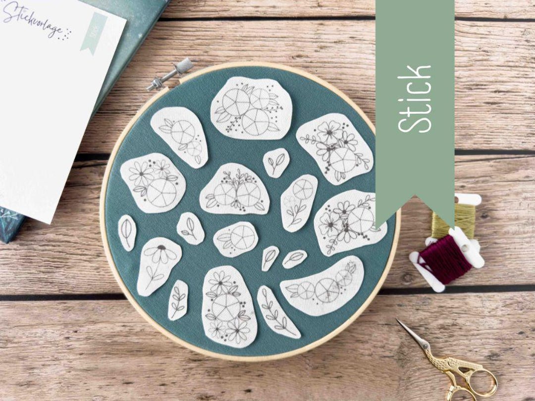 Stick and Stitch Water-soluble Embroidery Template for Creative Designs ...