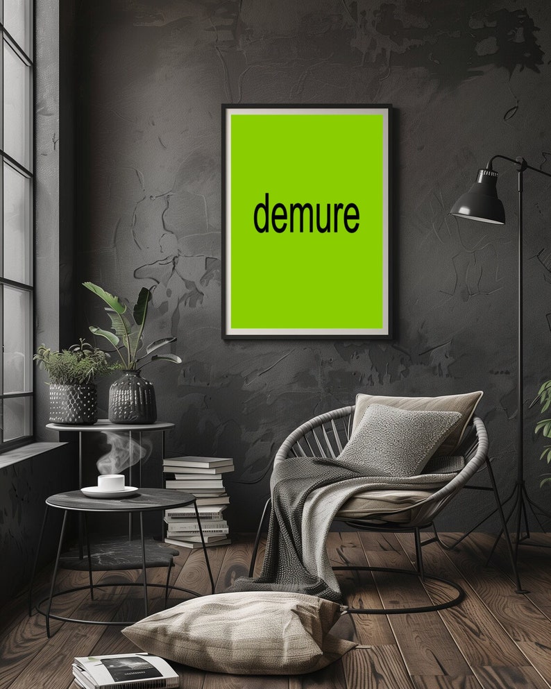 Demure Tik Tok Brat Album Style Poster Print Simple Green Black Vector ...