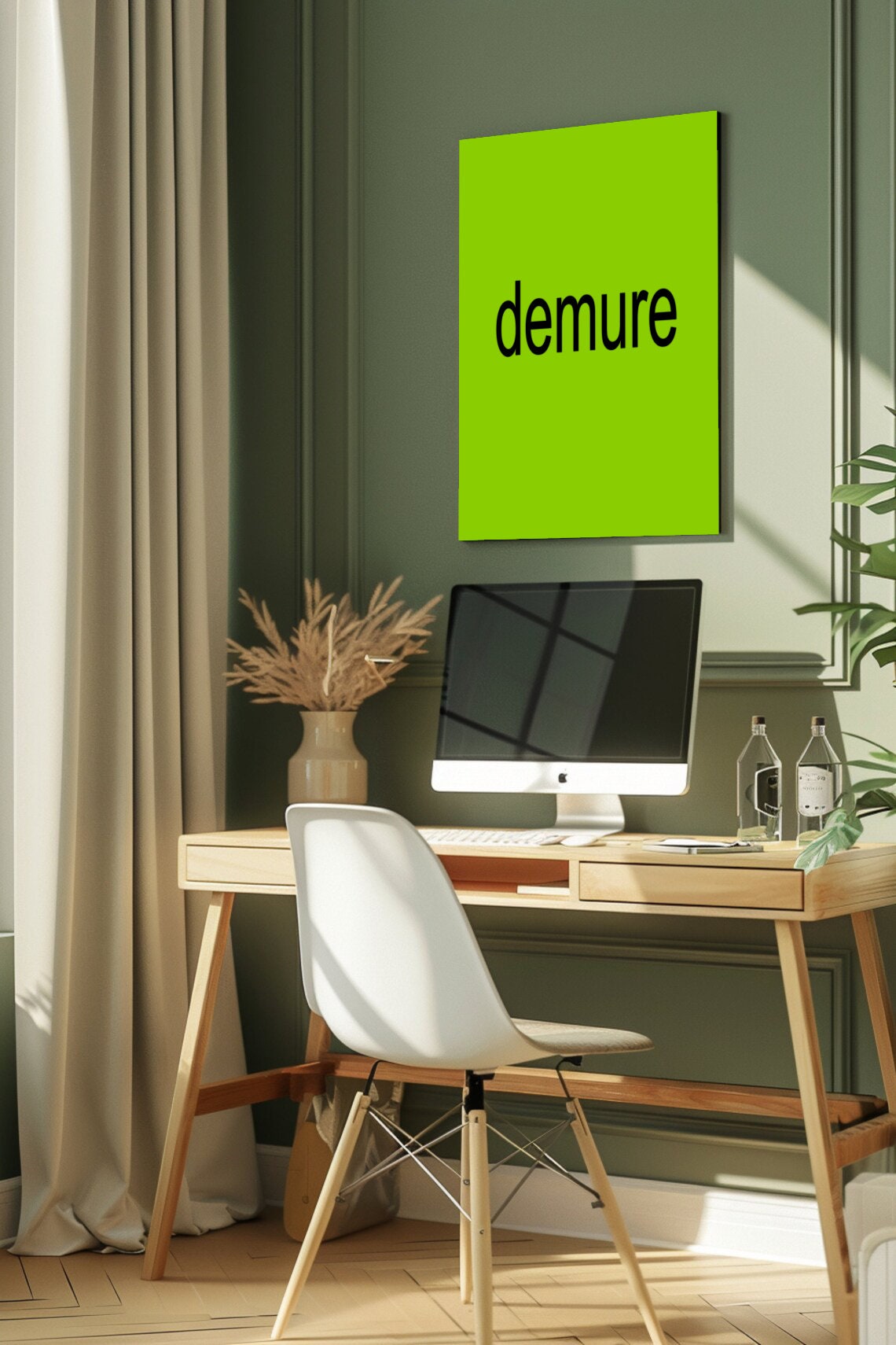Demure Tik Tok Brat Album Style Poster Print Simple Green Black Vector ...