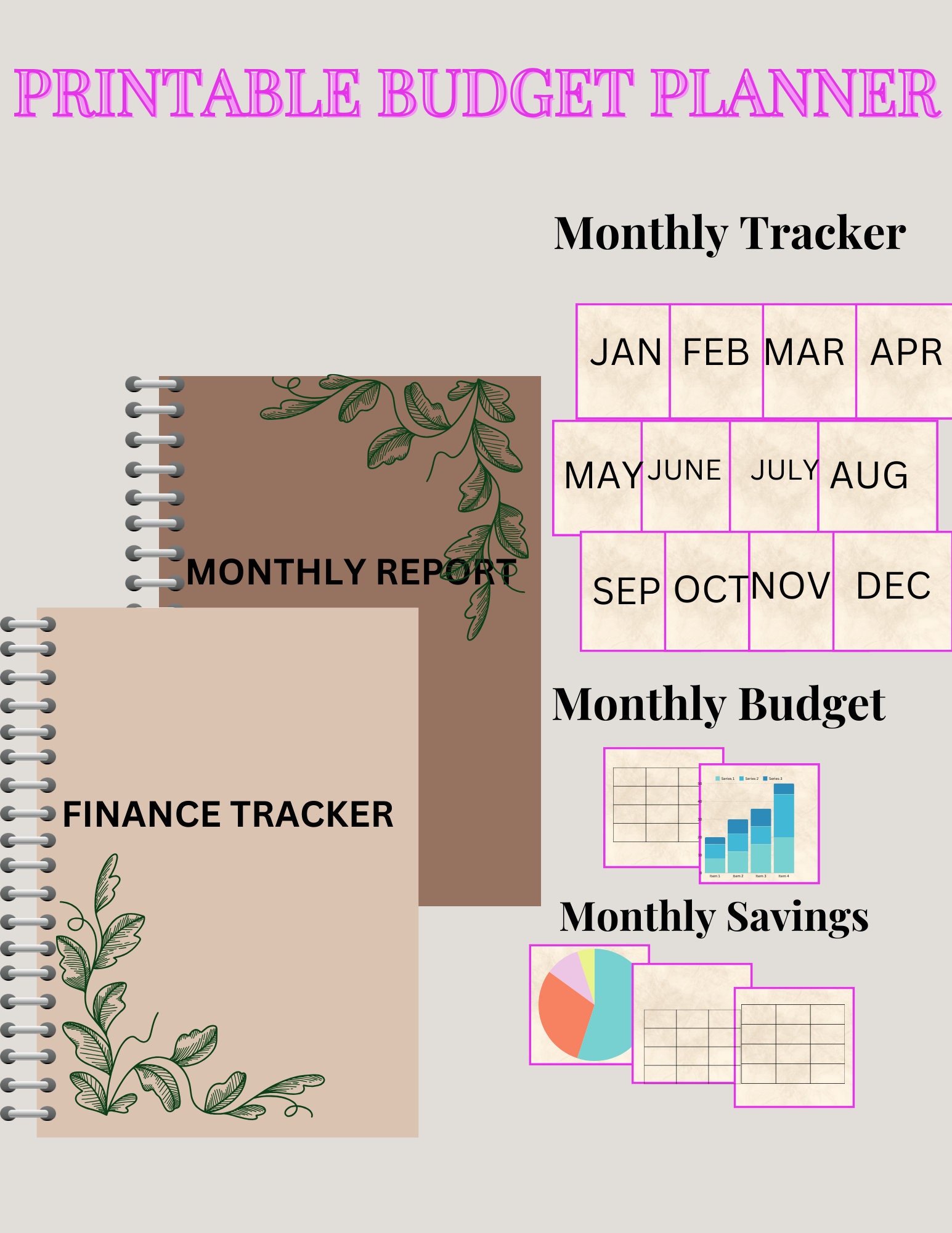 Printable Budget Planner, Finance Tracker, Monthly Budget Planner ...