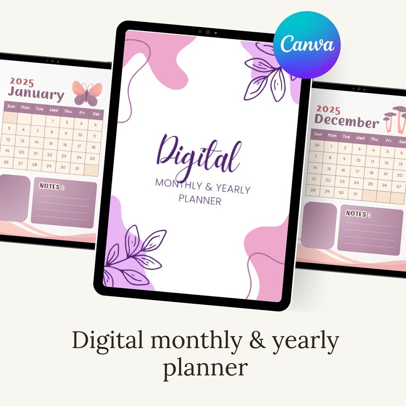 2025 Digital Yearly & Monthly Planner | Customizable, Editable, and ...