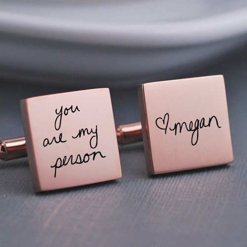 Gift for Him Personalized Cuff Links Handwriting Cufflinks - Etsy